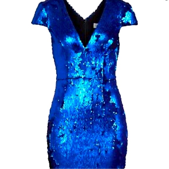 Dress the Population | Dresses | Electric Blue Cocktail Dress In Large ...